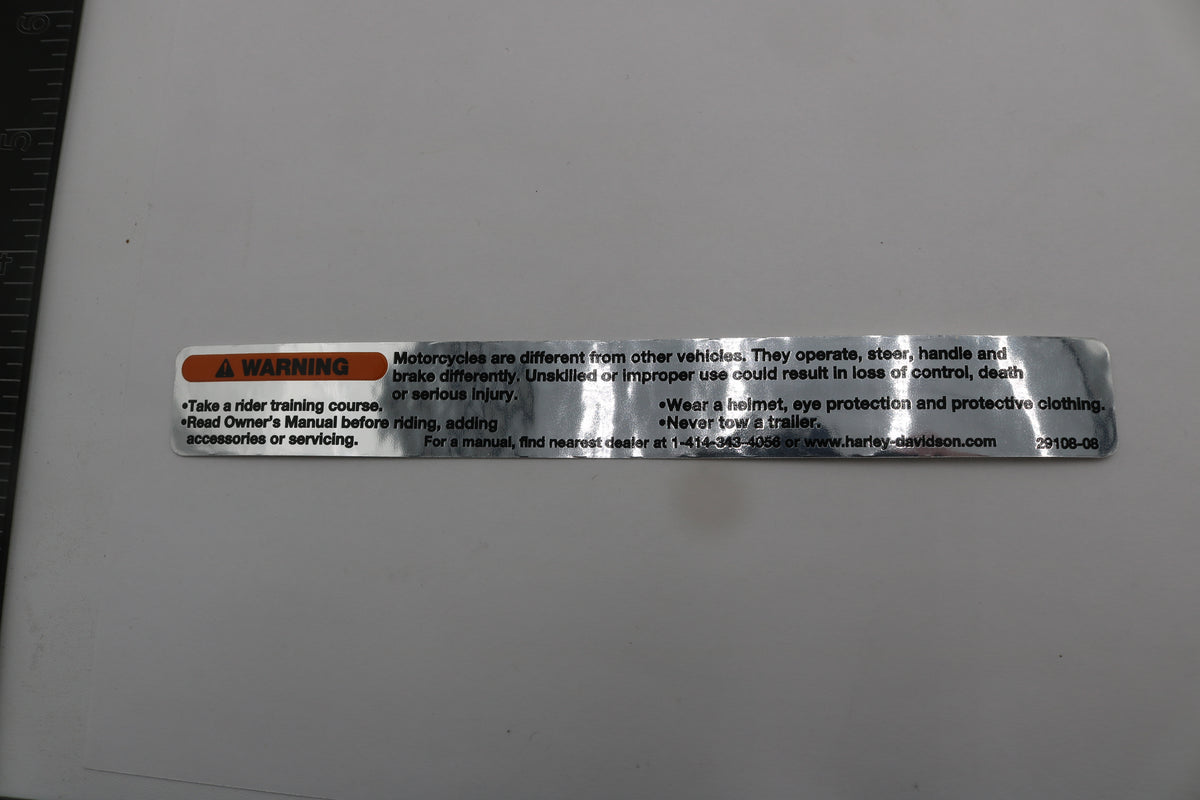 29108-08 NEW OEM HARLEY-DAVIDSON WARNING STICKER LABEL DECAL| NOSOEMPARTS