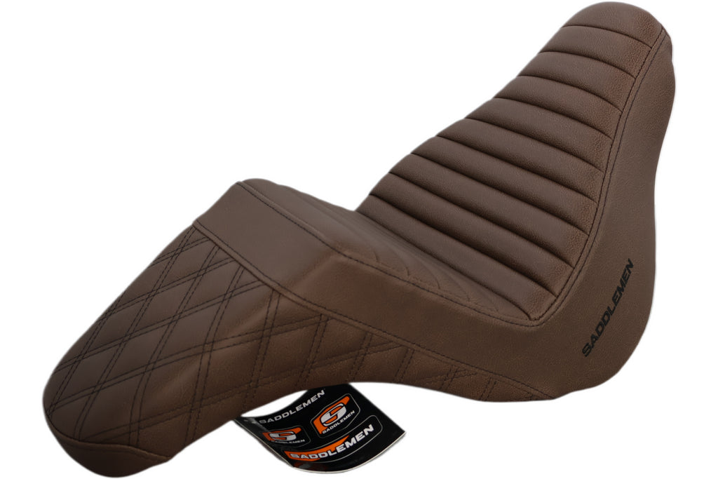 818-27-176BR NEW SADDLEMEN STEP UP BROWN SEAT FITS 2018-2025 HARLEY FL| NOSOEMPARTS